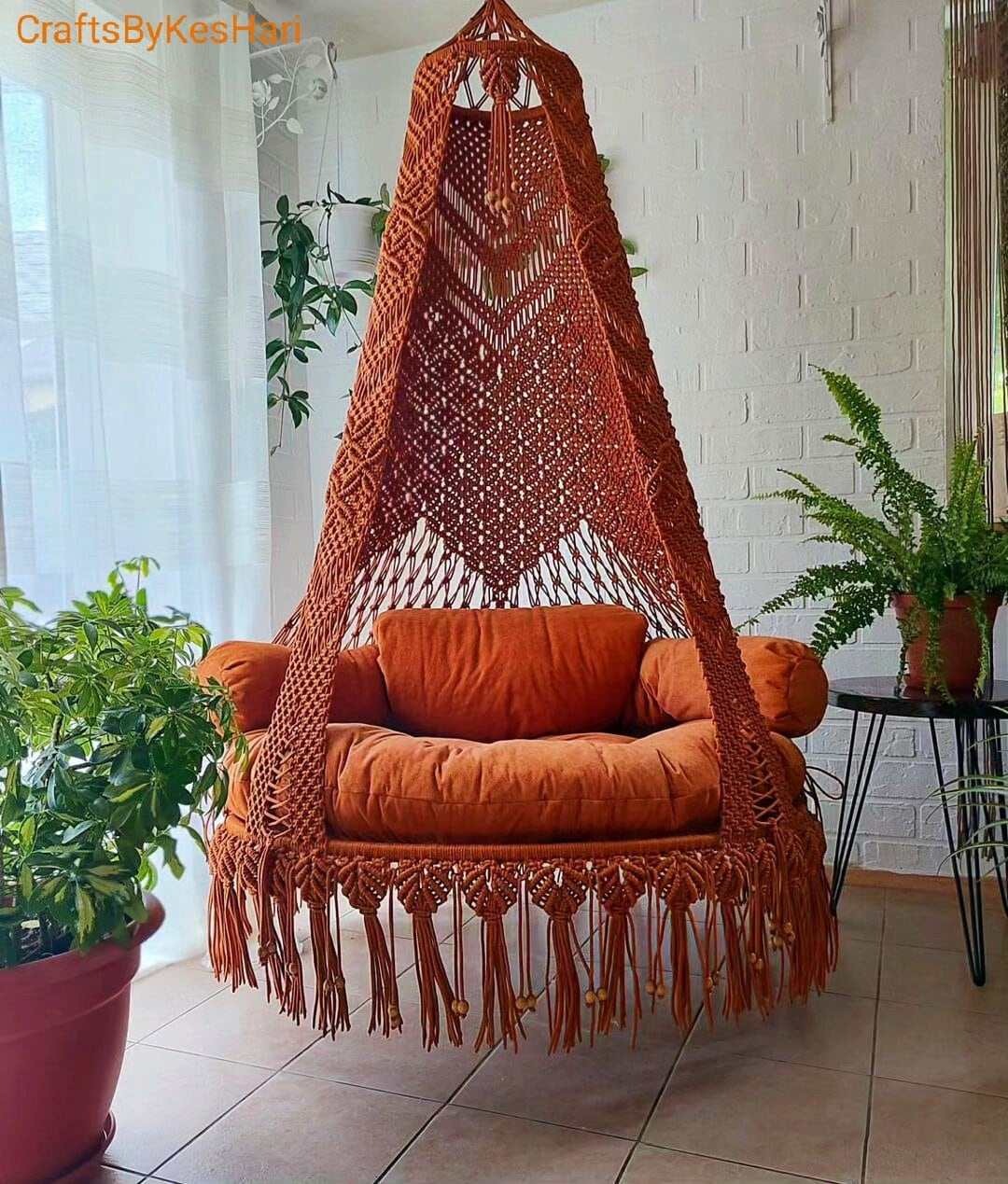 Luxury Macrame Swing, Macrame Round Swing, Macrame Swing Chair ...