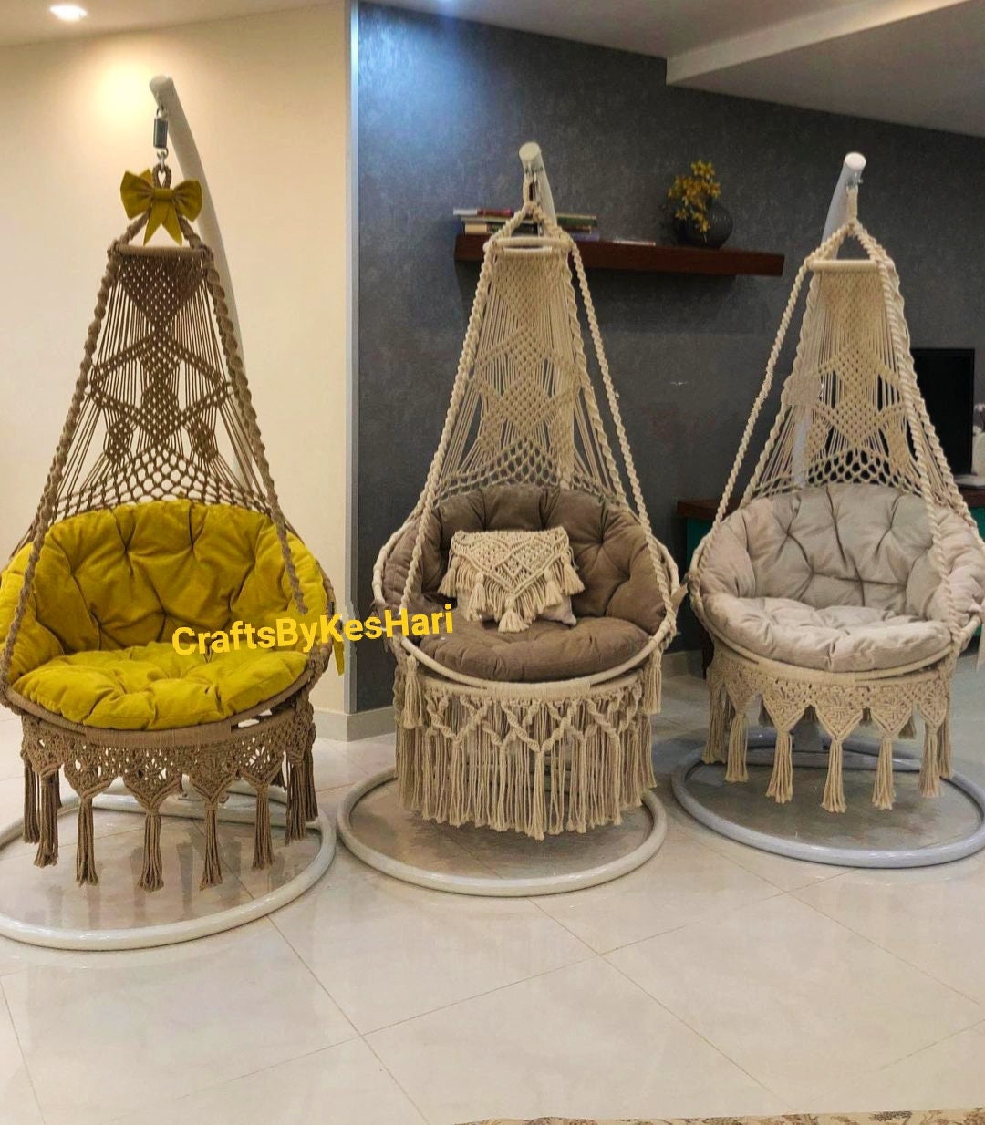 Macrame Swing Chair, Macrame Round Swing, Macrame Swing, Macrame ...