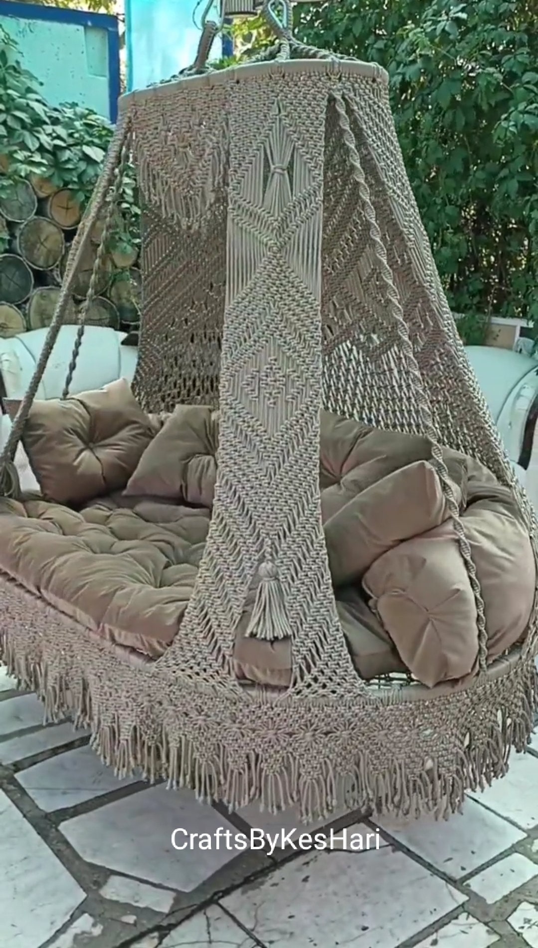 Macrame Double Seat Swing Macrame Swing Chair Macrame Bed - Etsy