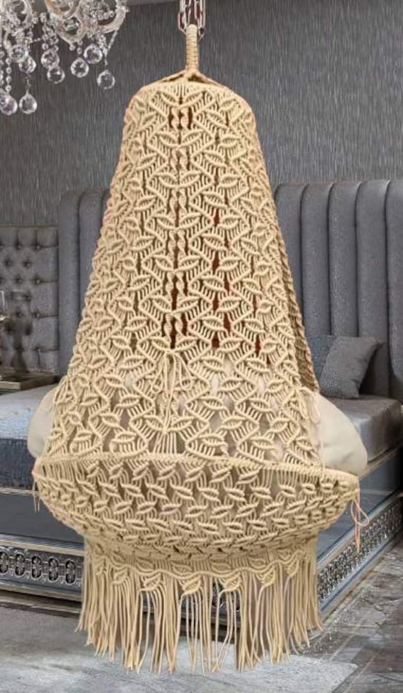 Macrame Swing, Boho Macrame Swing, Macrame Hammock, Boho, Hanging Chair, Hammock Chair, Macrame ...