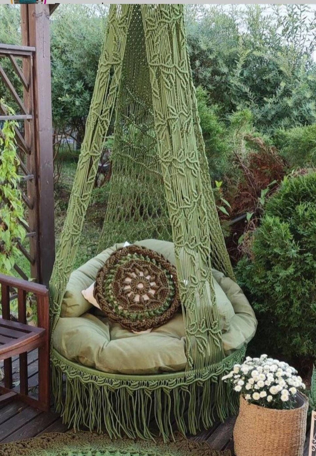Macrame Swing, Boho Macrame Swing, Macrame Hammock, Hammock Chair ...