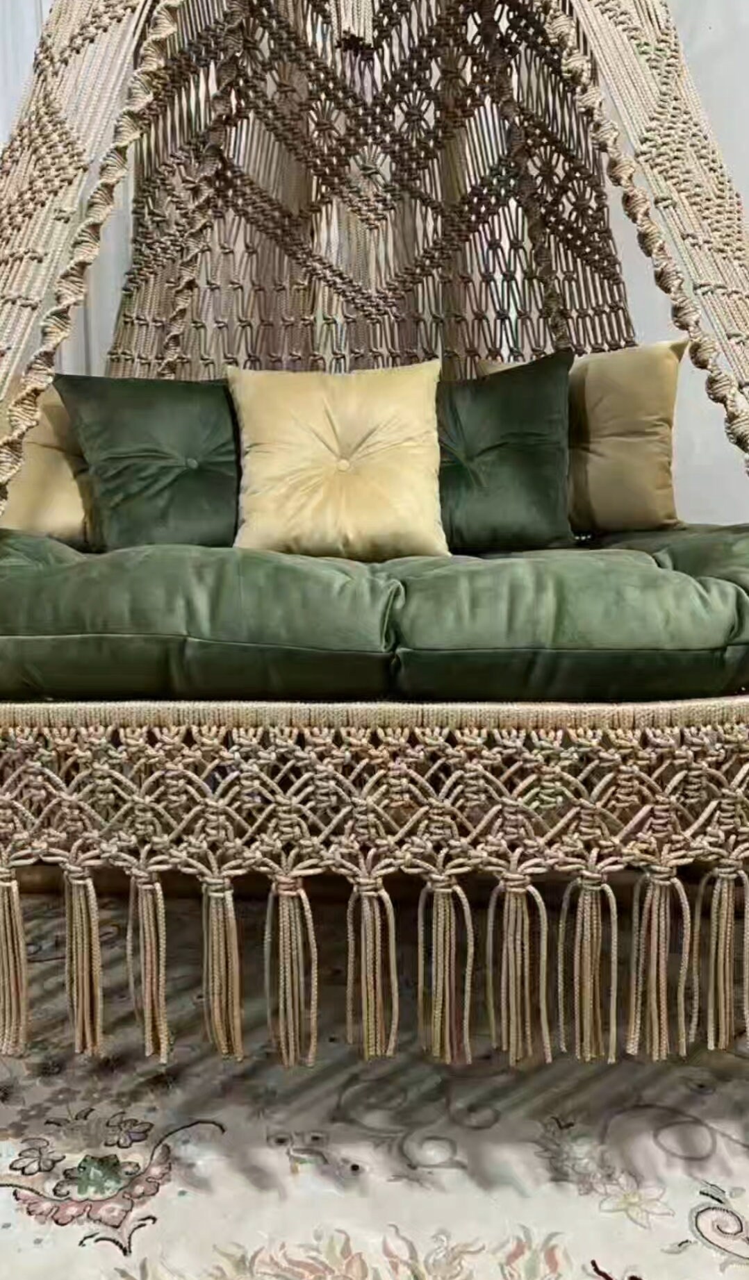 Macrame Double Seated Swing Chair, Macrame Swing Chair, Macrame ...