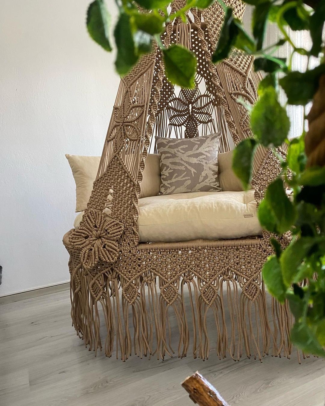 Macrame Double Seat Swing, Macrame Swing Chair, Macrame Bed, Hammock ...