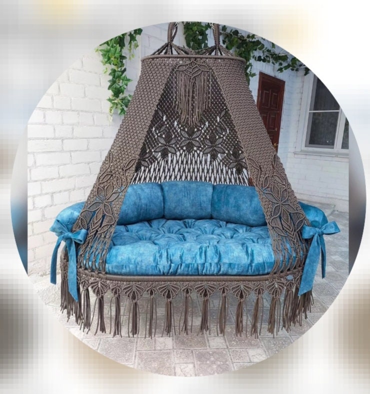 Macrame Double Seat Swing Macrame Swing Chair Macrame Bed - Etsy