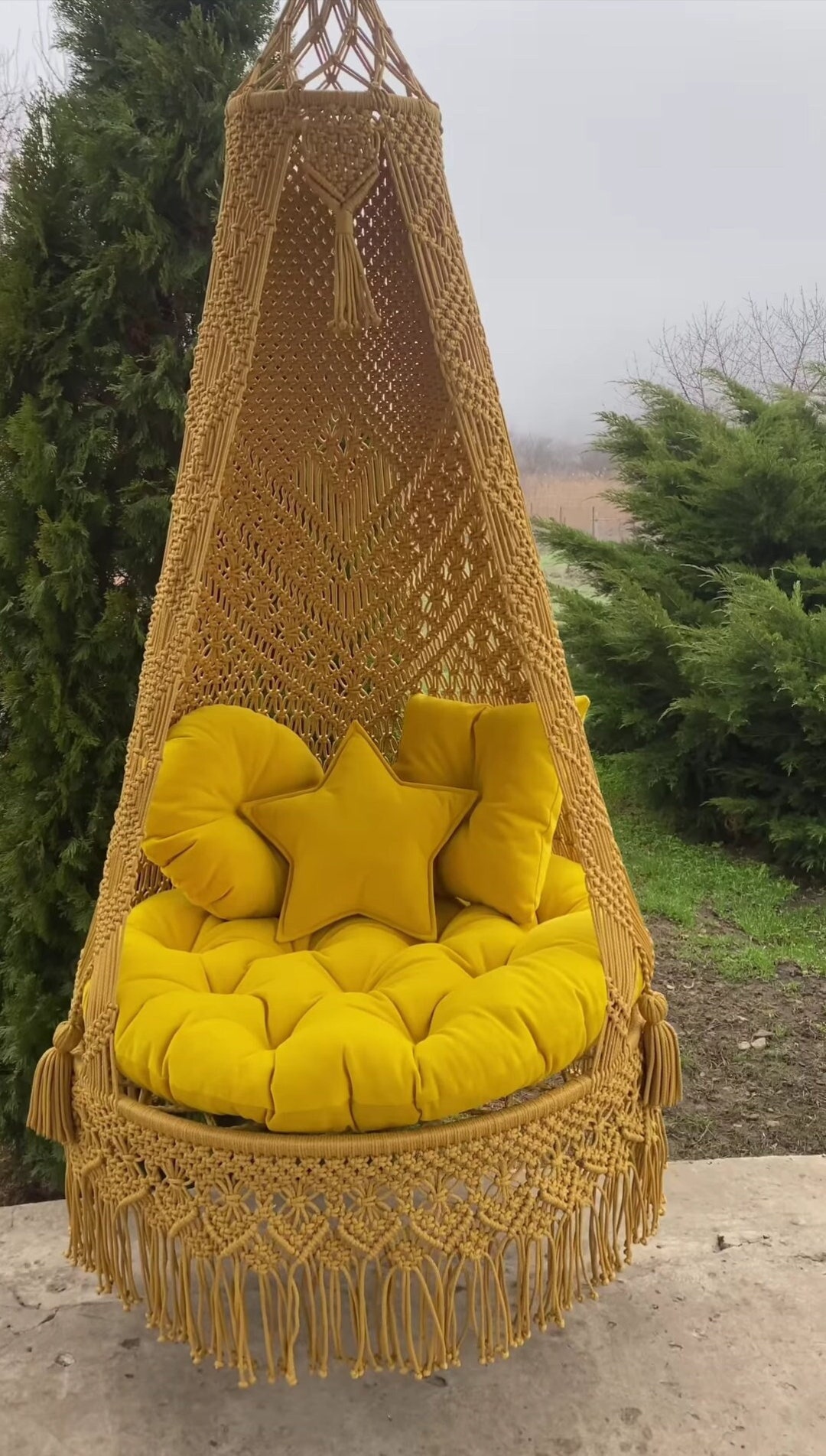 Luxury Macrame Swing, Macrame Swing Chair, Macrame Round Swing, Macrame ...
