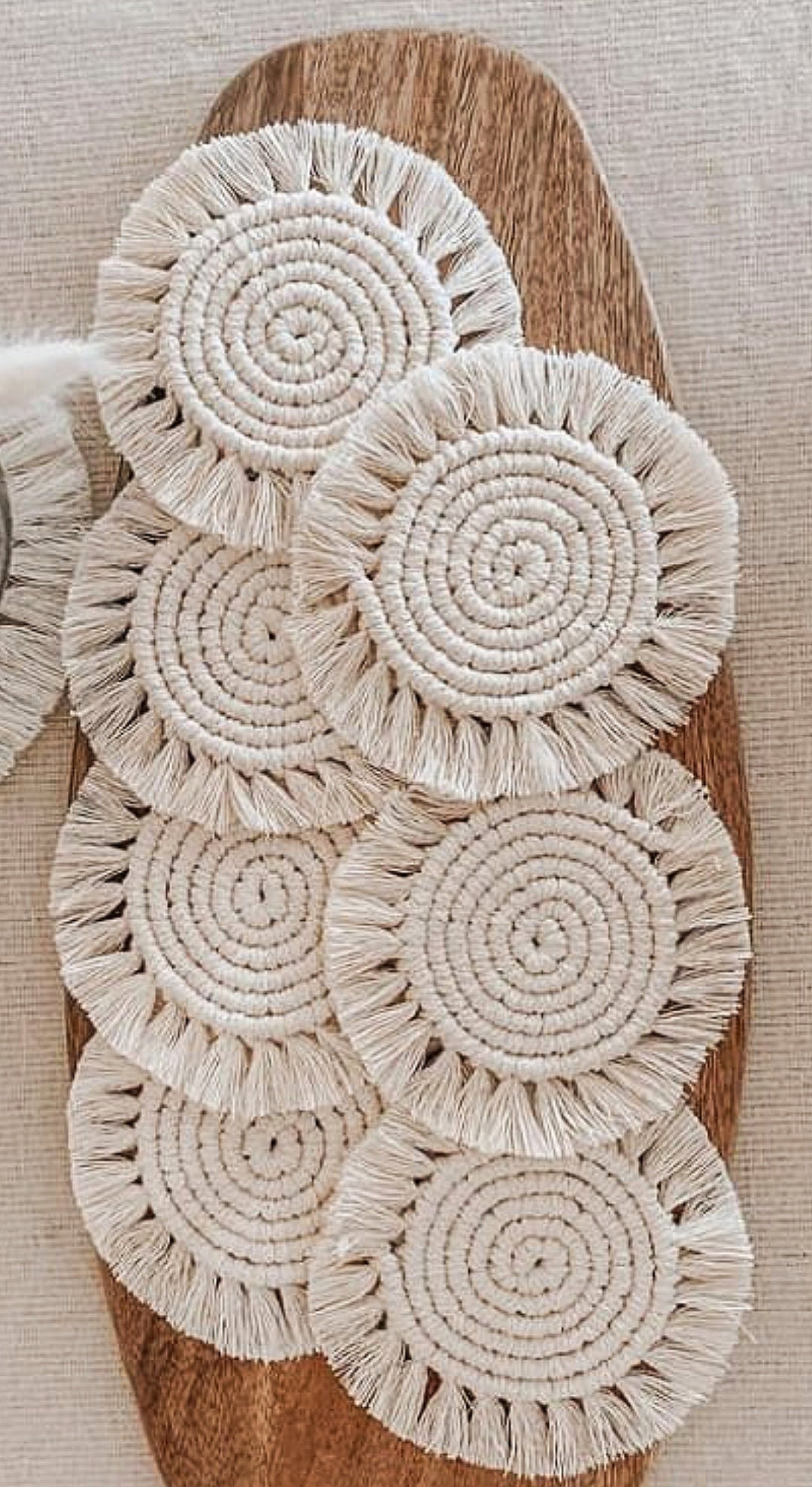 Macrame Spiral Coasters Set of 4 | Table Coasters | Boho Coasters ...