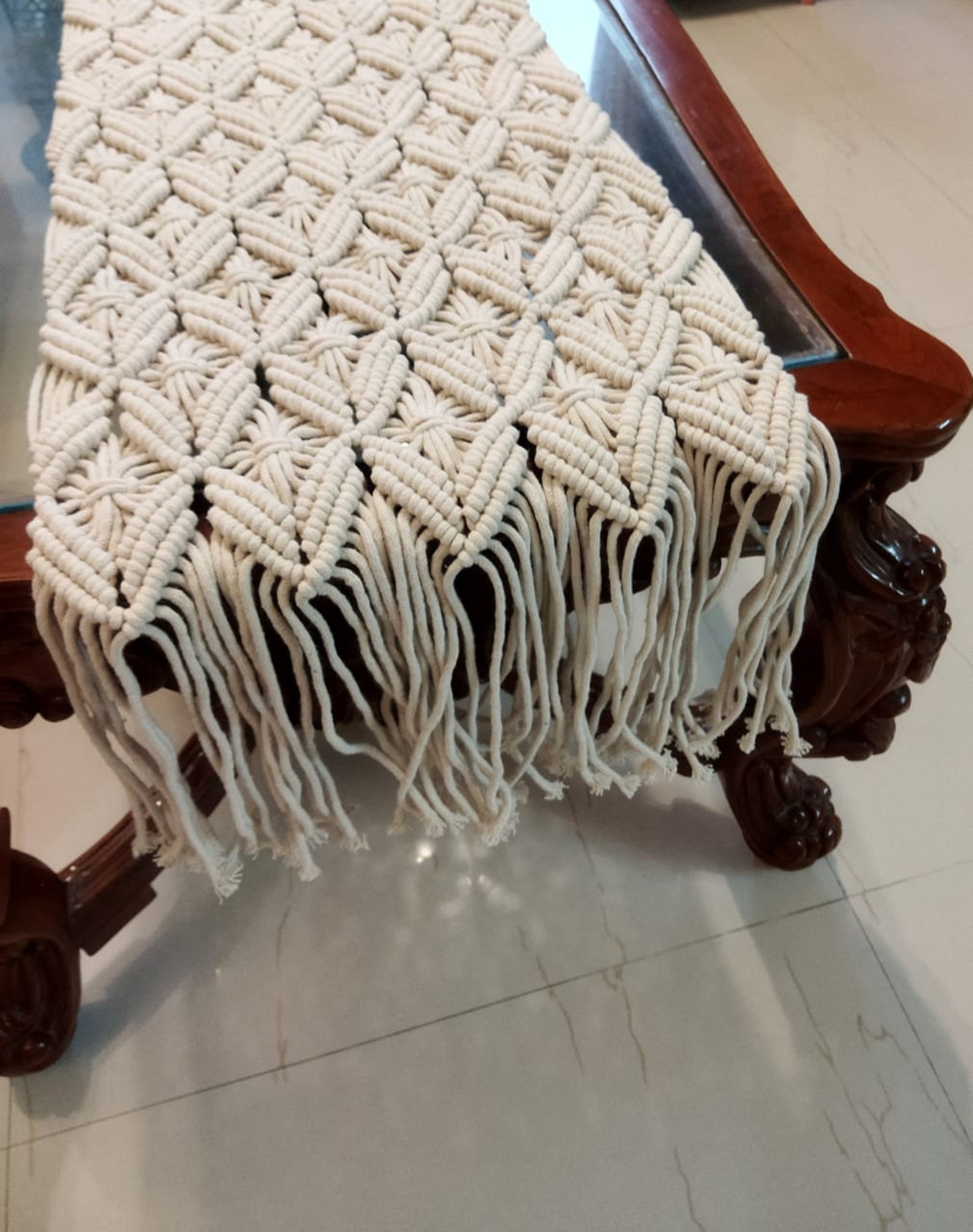 Macrame Table Runner, Dining Macrame Table Runner, Boho Home Decor ...