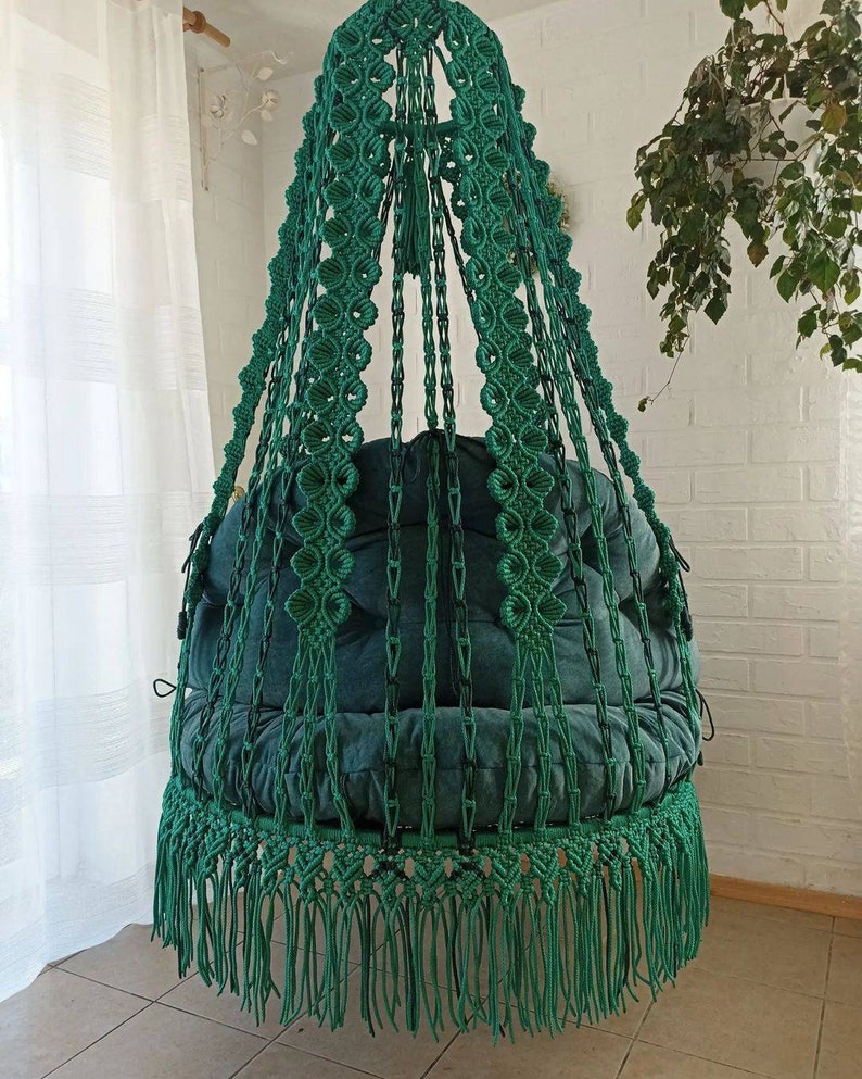 Macrame Swing Chair Macrame Round Swing Macrame Porch - Etsy