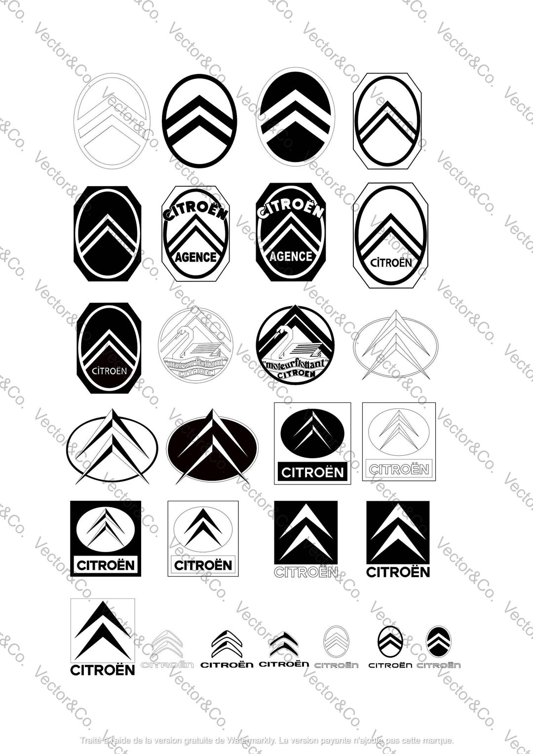 Vector File Vector of All Citroën Logos - Etsy