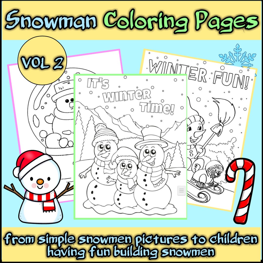 Snowman Winter Colouring Pages Activities Worksheets for Kids and ...