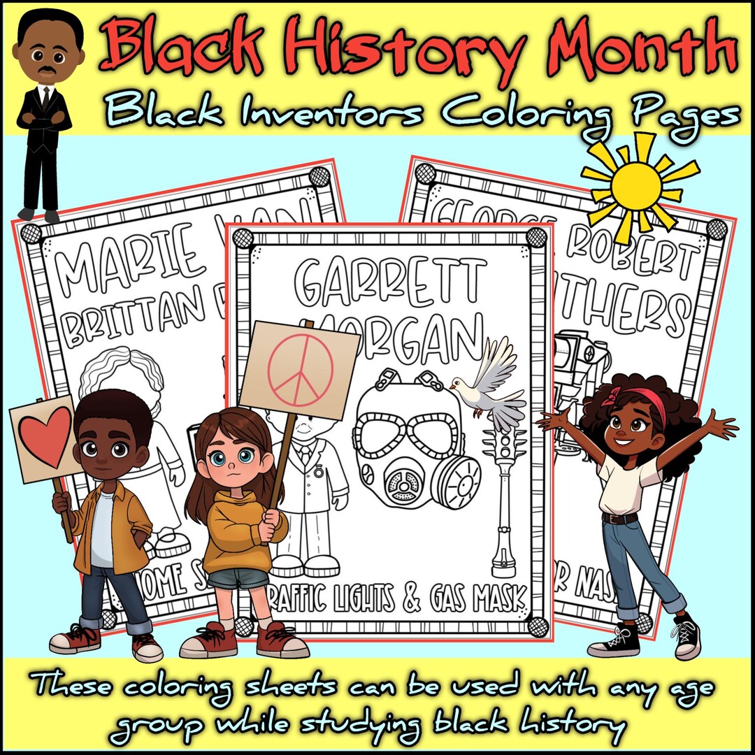 Black History Month Black Inventors Coloring Pages - Bulletin Board - Etsy