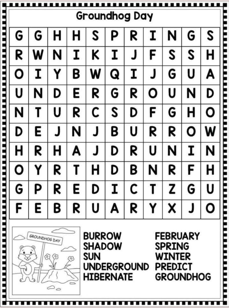 Groundhog Day Activity for Preschool, Pre-k, Kindergarten, and 1st ...