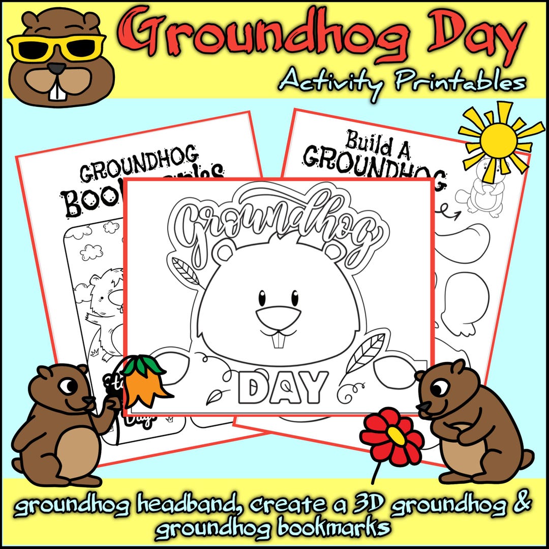 Groundhog Day Activities - Headband, Bookmarks and Create a 3D Crafts ...