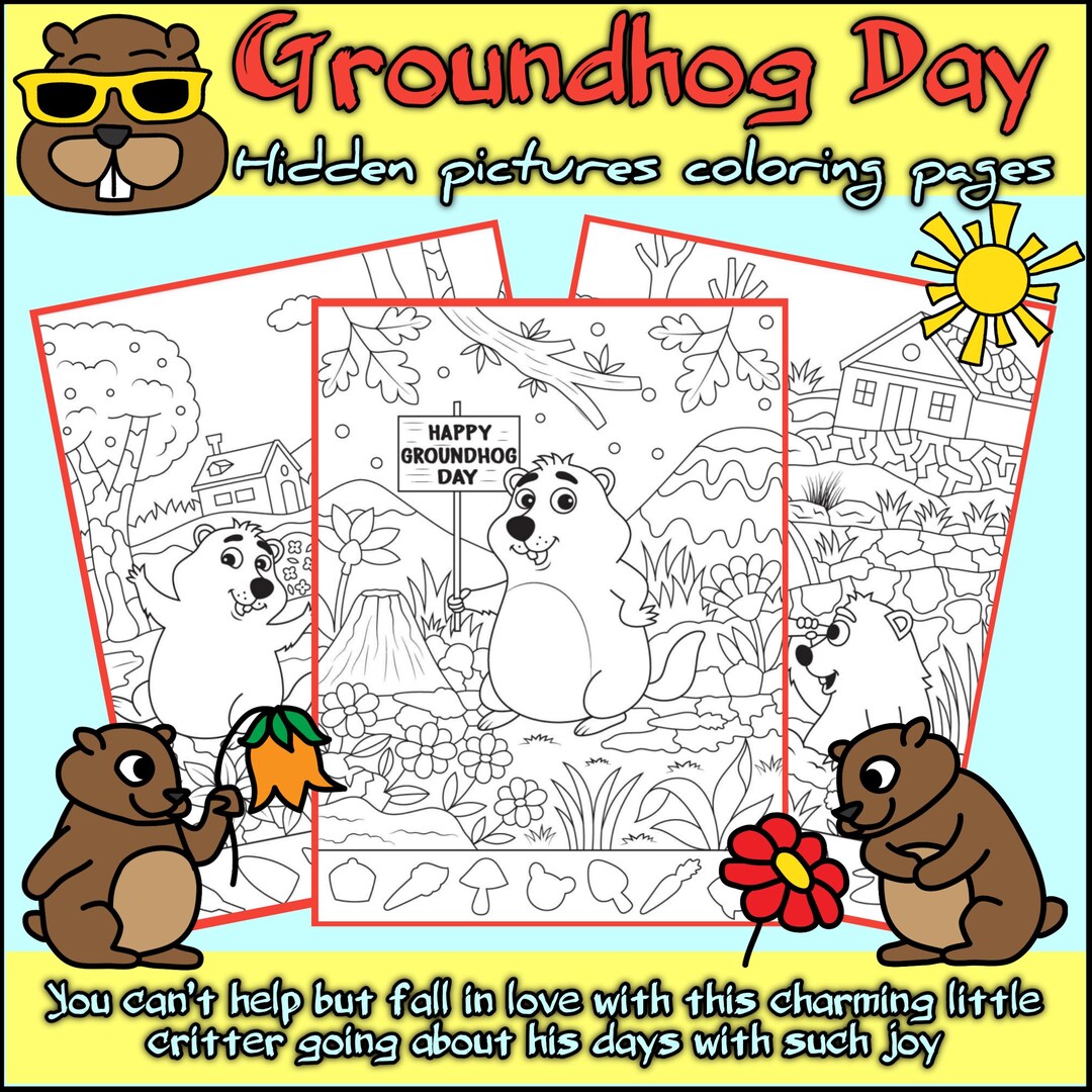 Groundhog Day Hidden Picture Coloring Pages 2026 - Activities for Kids ...
