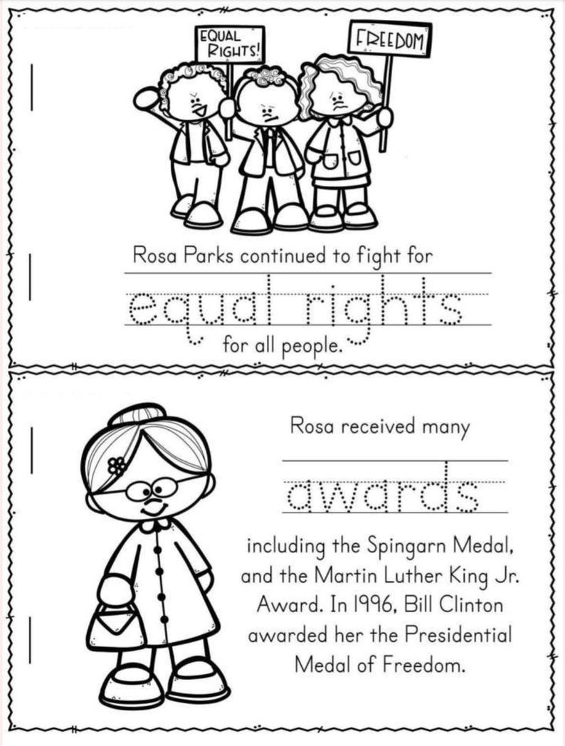 Black History Month Rosa Parks Read, Color & Learn - African Americans ...