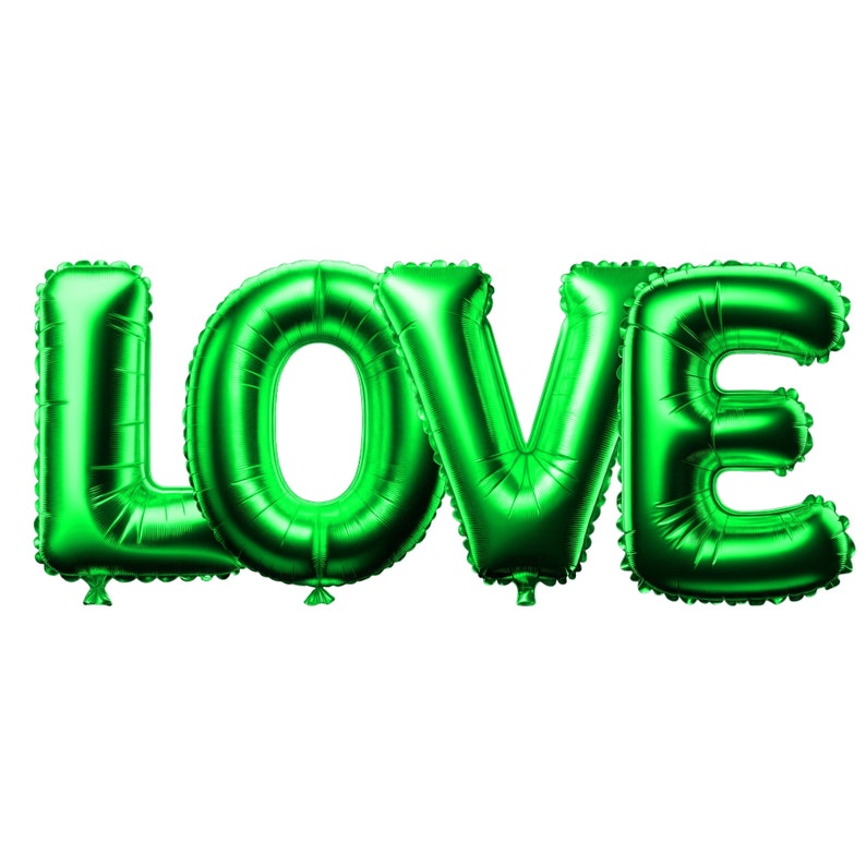 Green Foil Balloon and Number Clipart, ST. Patrick's Day, Shiny ...
