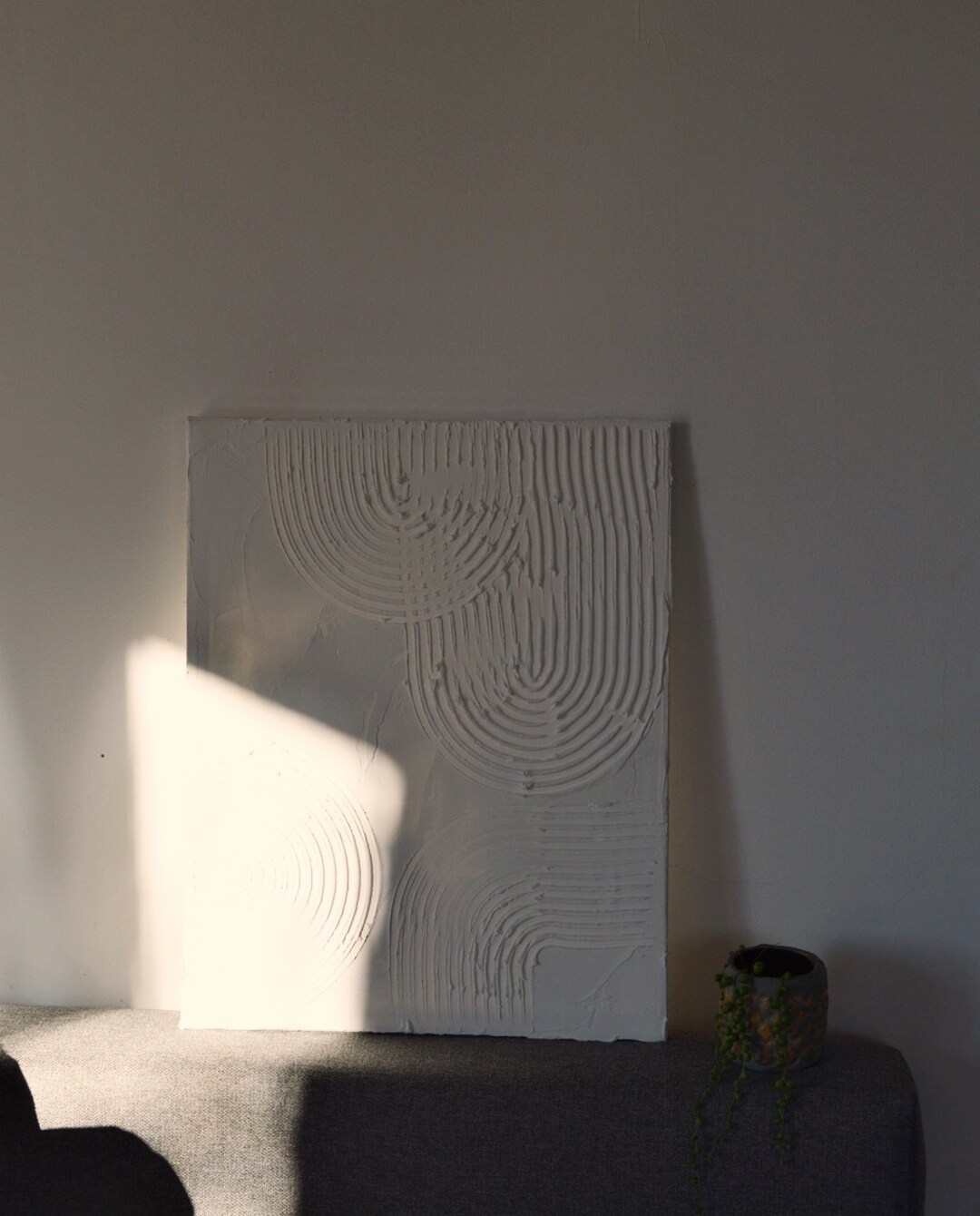 White Minimalist Wall Art Plaster Art Matte Textured Wall Art Set of 2 ...