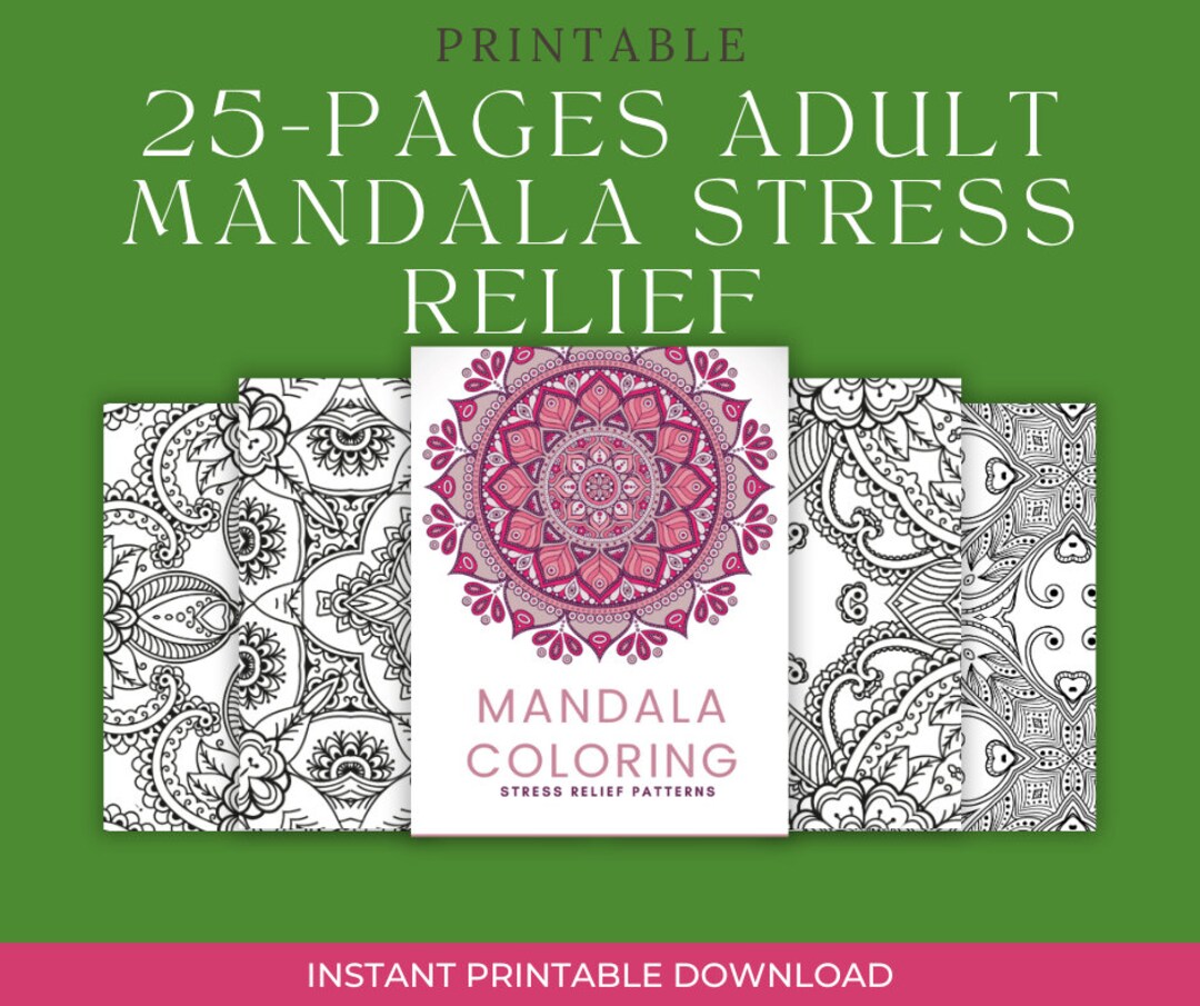 Mindful Art Therapy Bundle, 25 Mandala Coloring Pages, Adult Coloring ...
