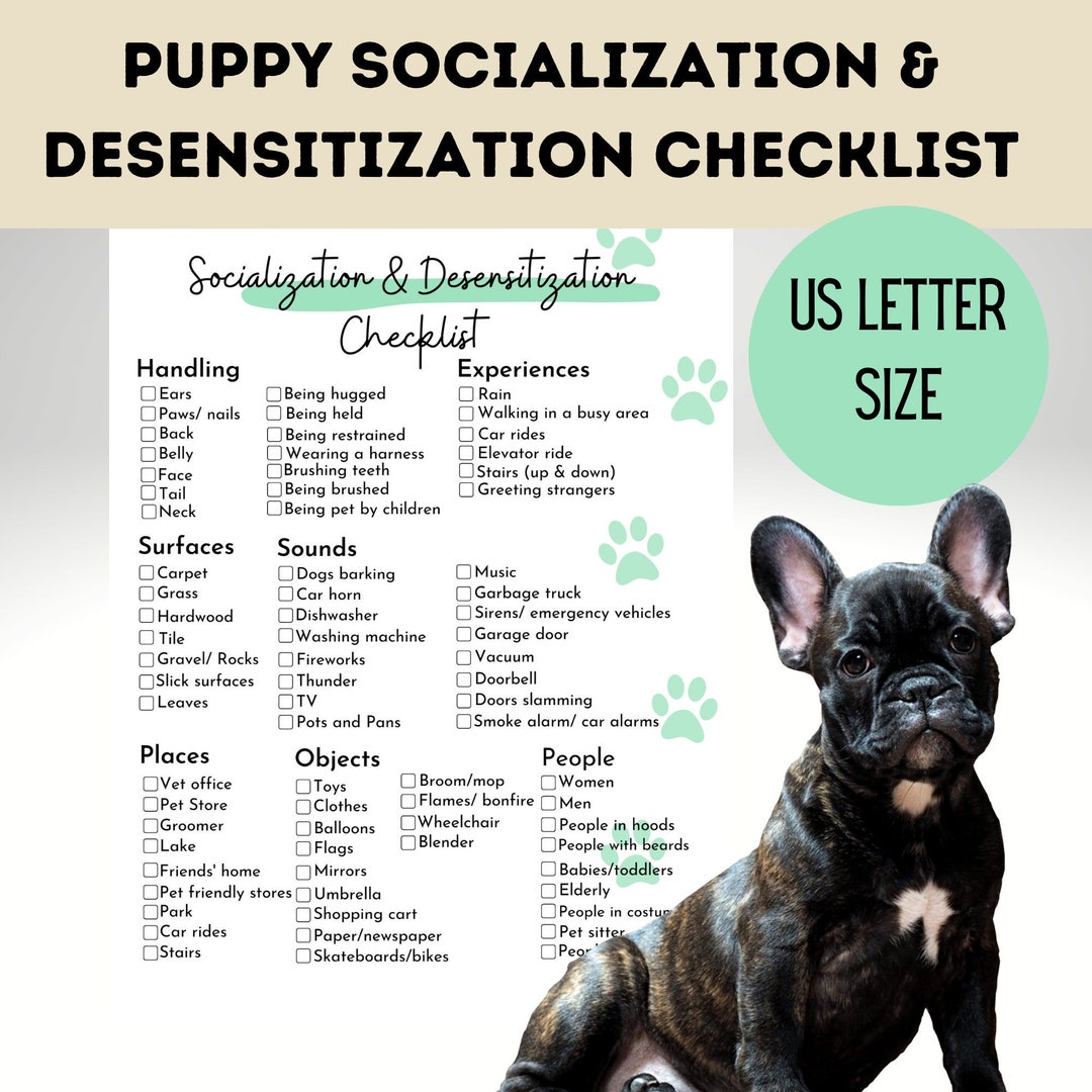 PRINTABLE Puppy Socialization Checklist, New Puppy Owner Checklist - Etsy
