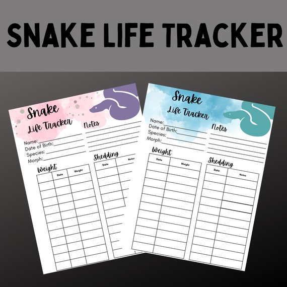 Snake Life Tracker Printable Snake Medical Tracker Reptiles - Etsy