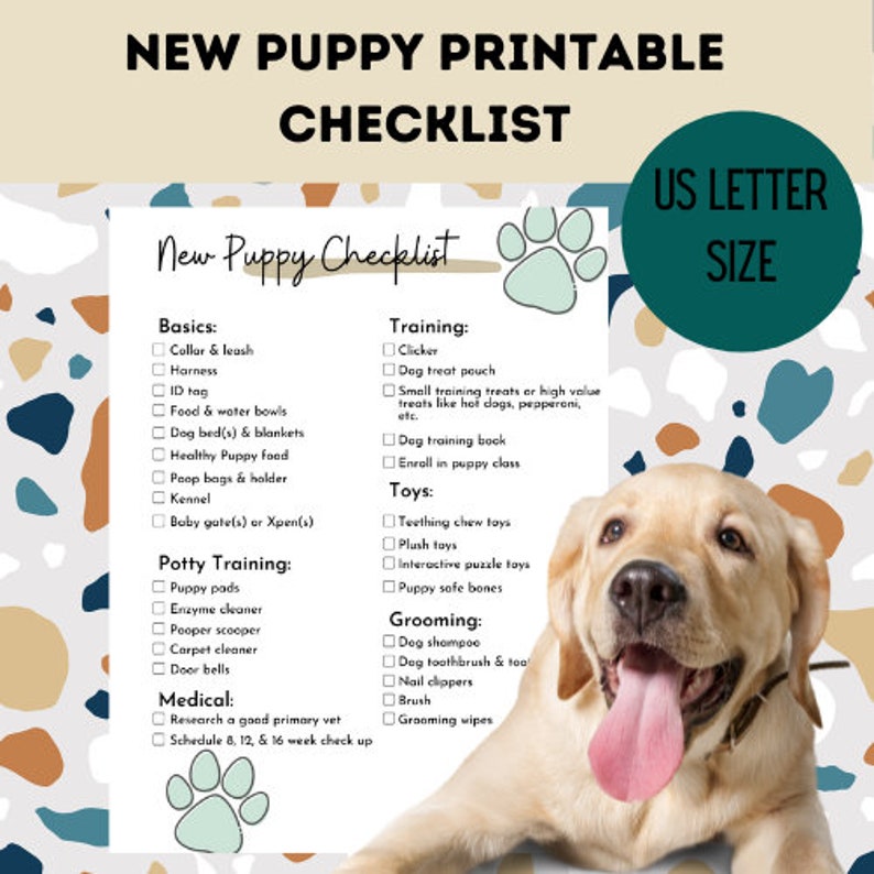 Ultimate New Puppy Checklist Puppy Printable Dog Owner | Etsy