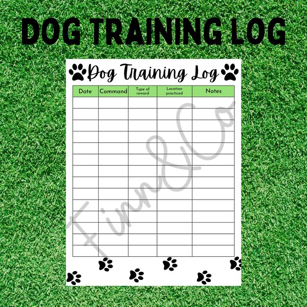 Dog Training Log Printable - Etsy