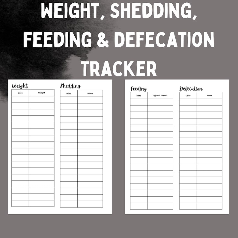 Snake Life Tracker Printable, Snake Medical Tracker, Reptiles, Ball ...
