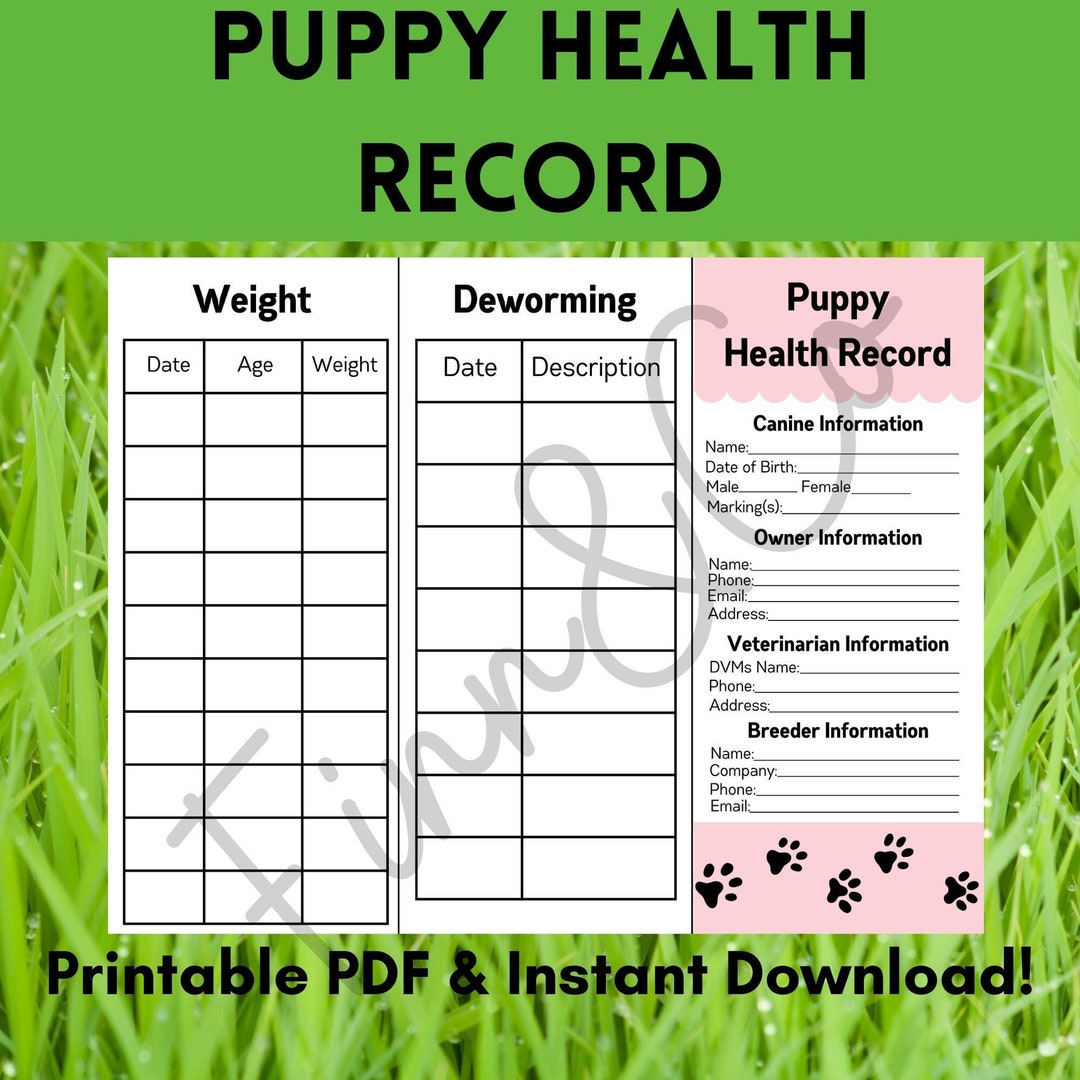 Puppy Health Records | Puppy Vaccine Tracker | Dog Tracker | Breeder ...