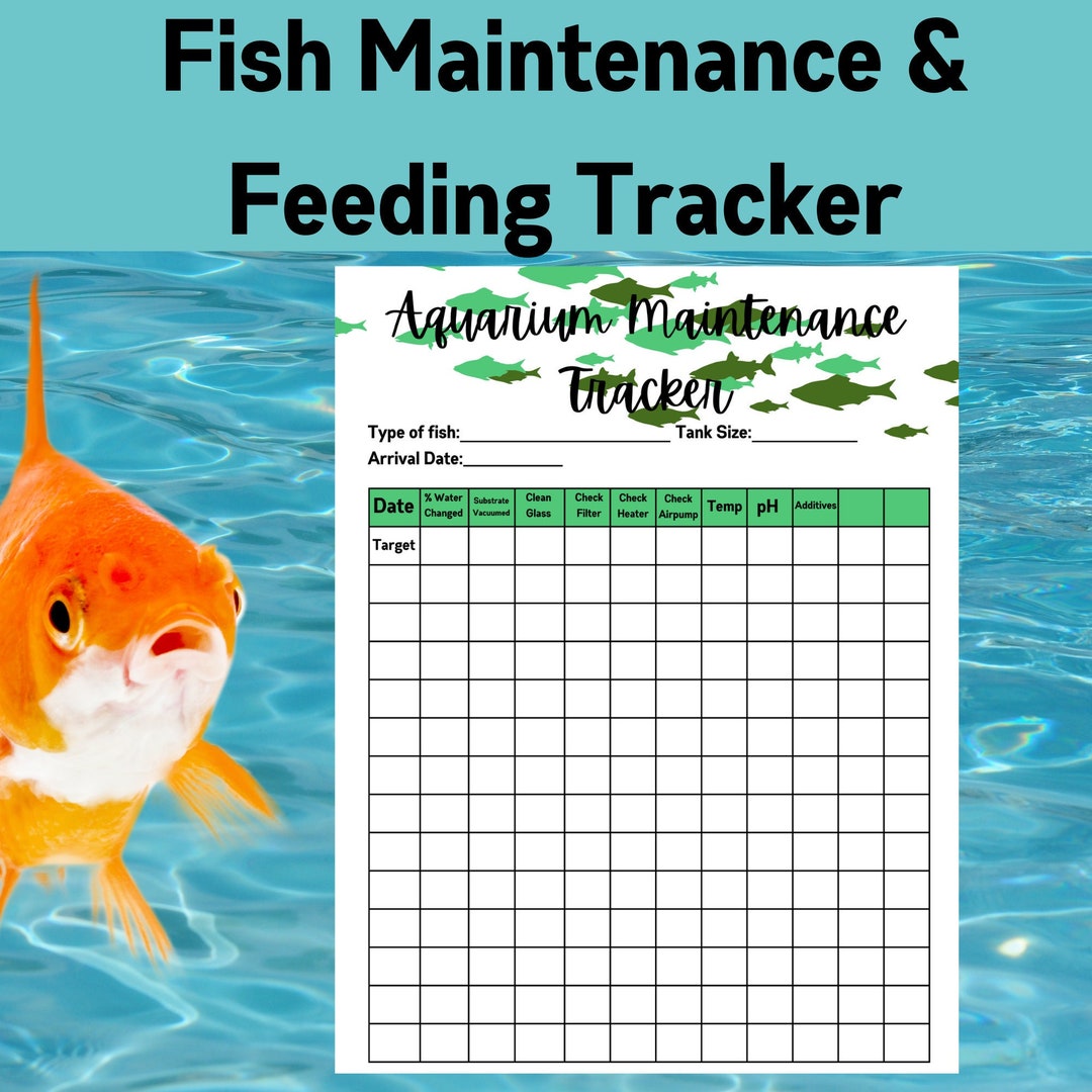 Fish Aquarium Tracker, Pet Tracker Printable, Fish Tank Printable, Fish ...