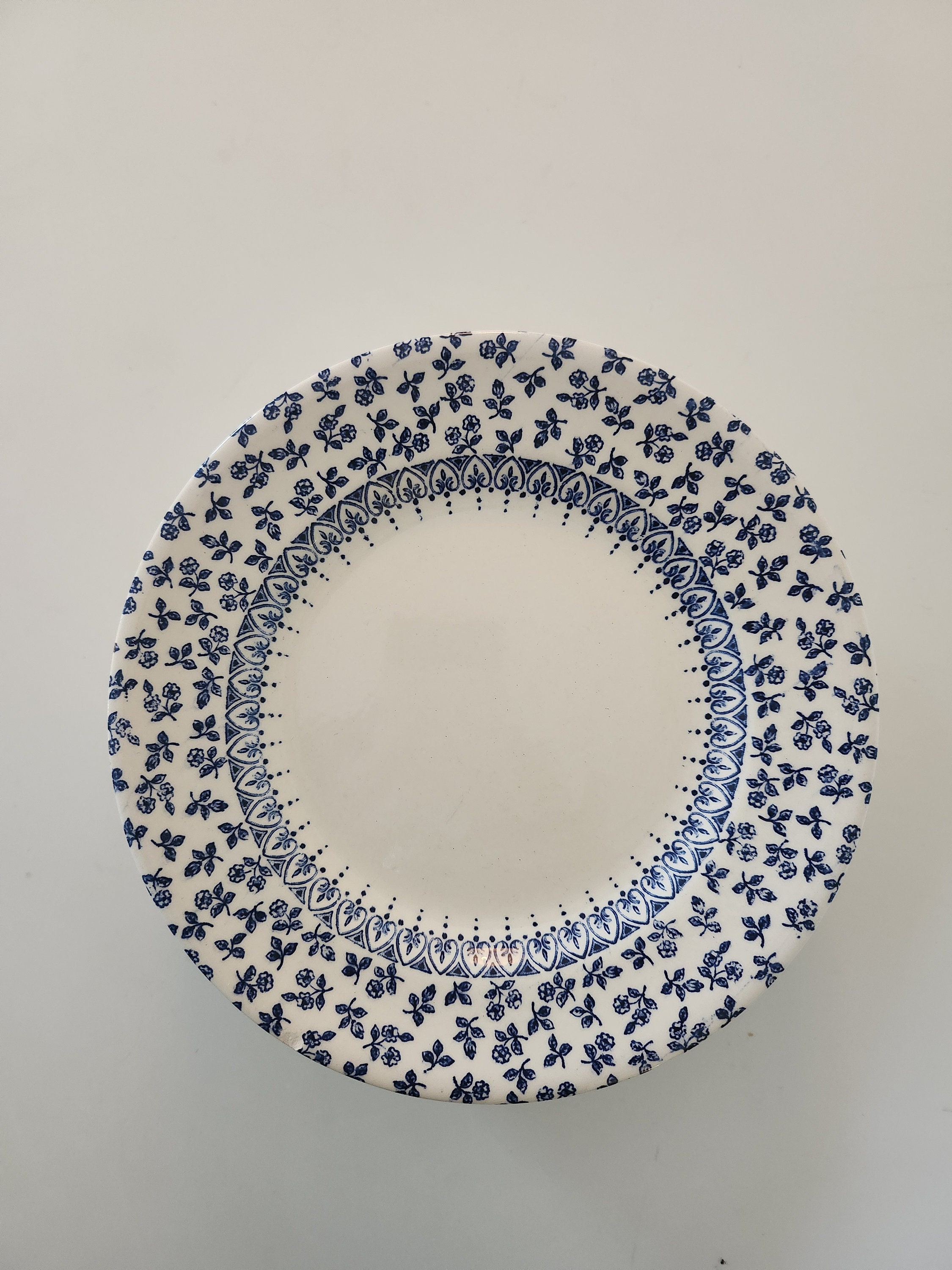 EIT England: Set of 7 English Plates With Blue Frieze Decoration of ...