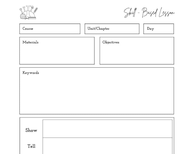 Editable Download Skill-based Lesson Plan Template - Etsy