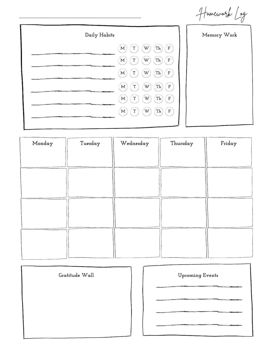 Student Homework Log - Etsy