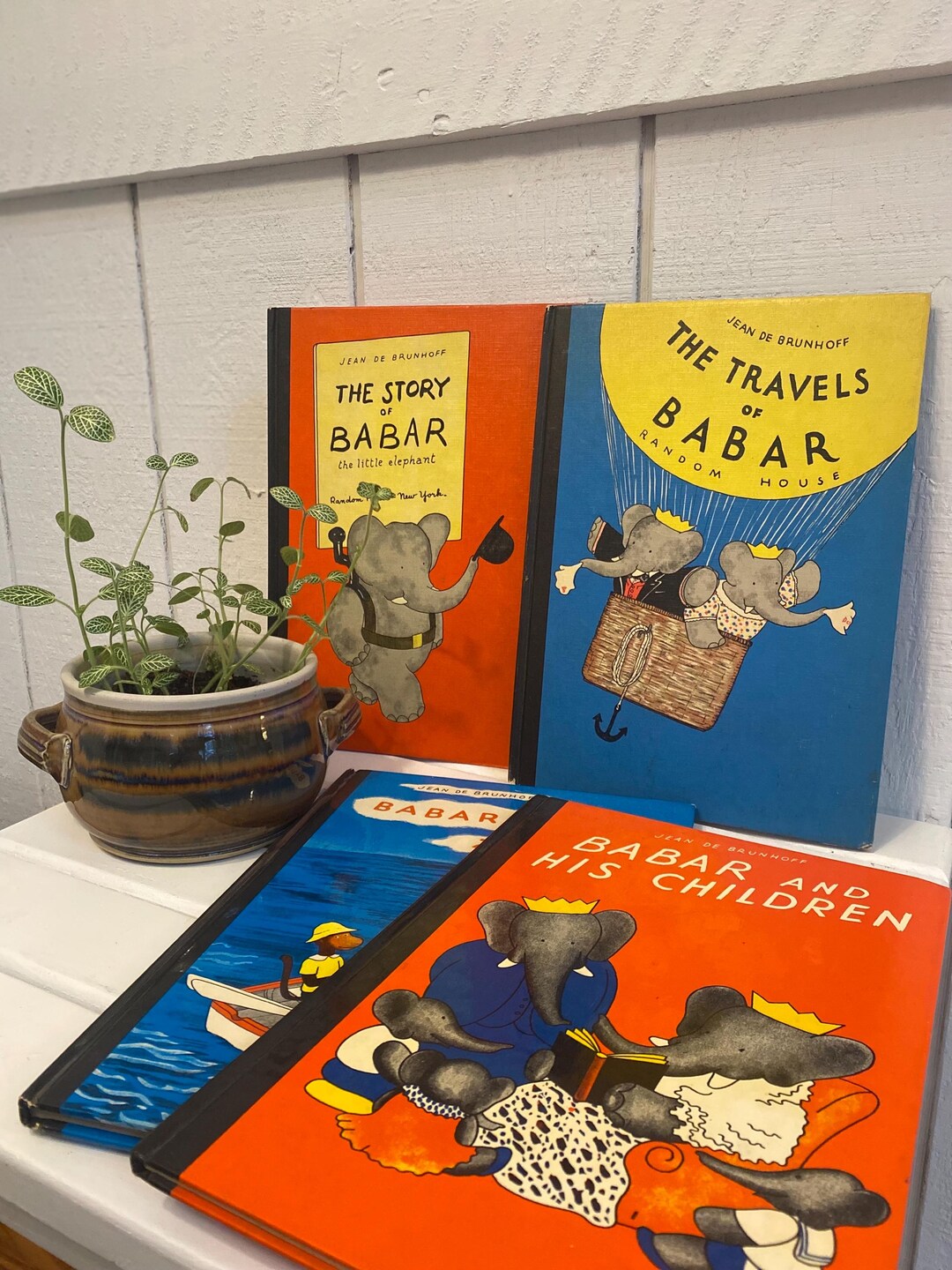 Set of 4 babar Hardcover Children's Books by Jean De Brunhoff 1937 / ...