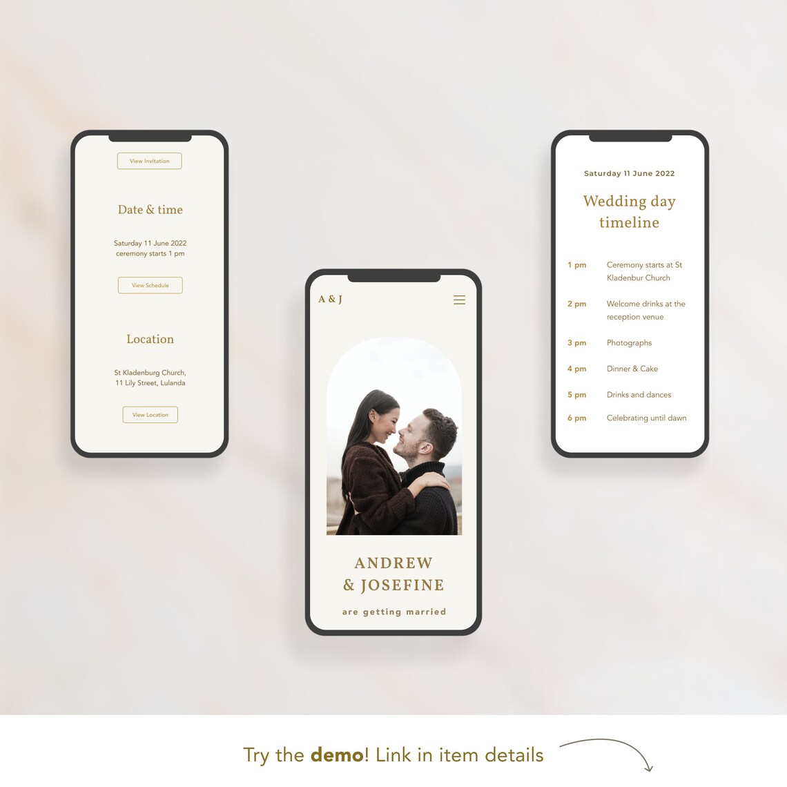 Wix Wedding Website Template Digital Wedding Invitation - Etsy