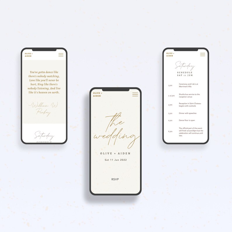 Wix Wedding Website Template Digital Wedding Invitation - Etsy