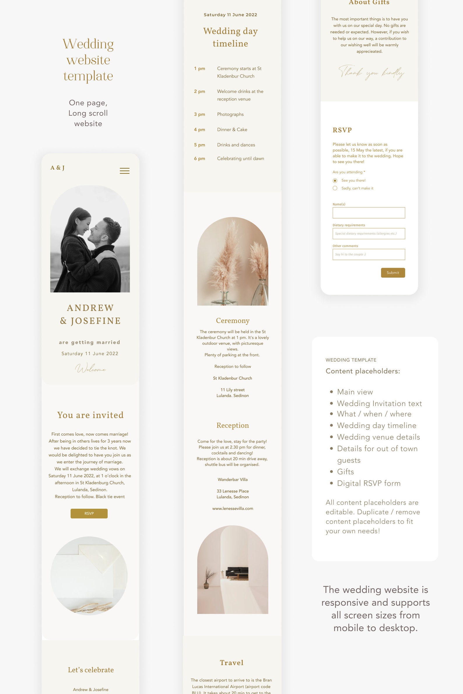 Wix Wedding Website Template, Digital Wedding Invitation, Wedding ...