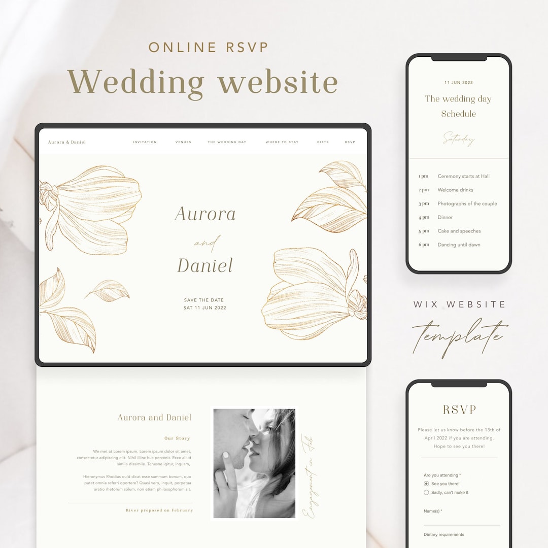 Wedding Website Template, Digital Wedding Invitation, Online RSVP ...