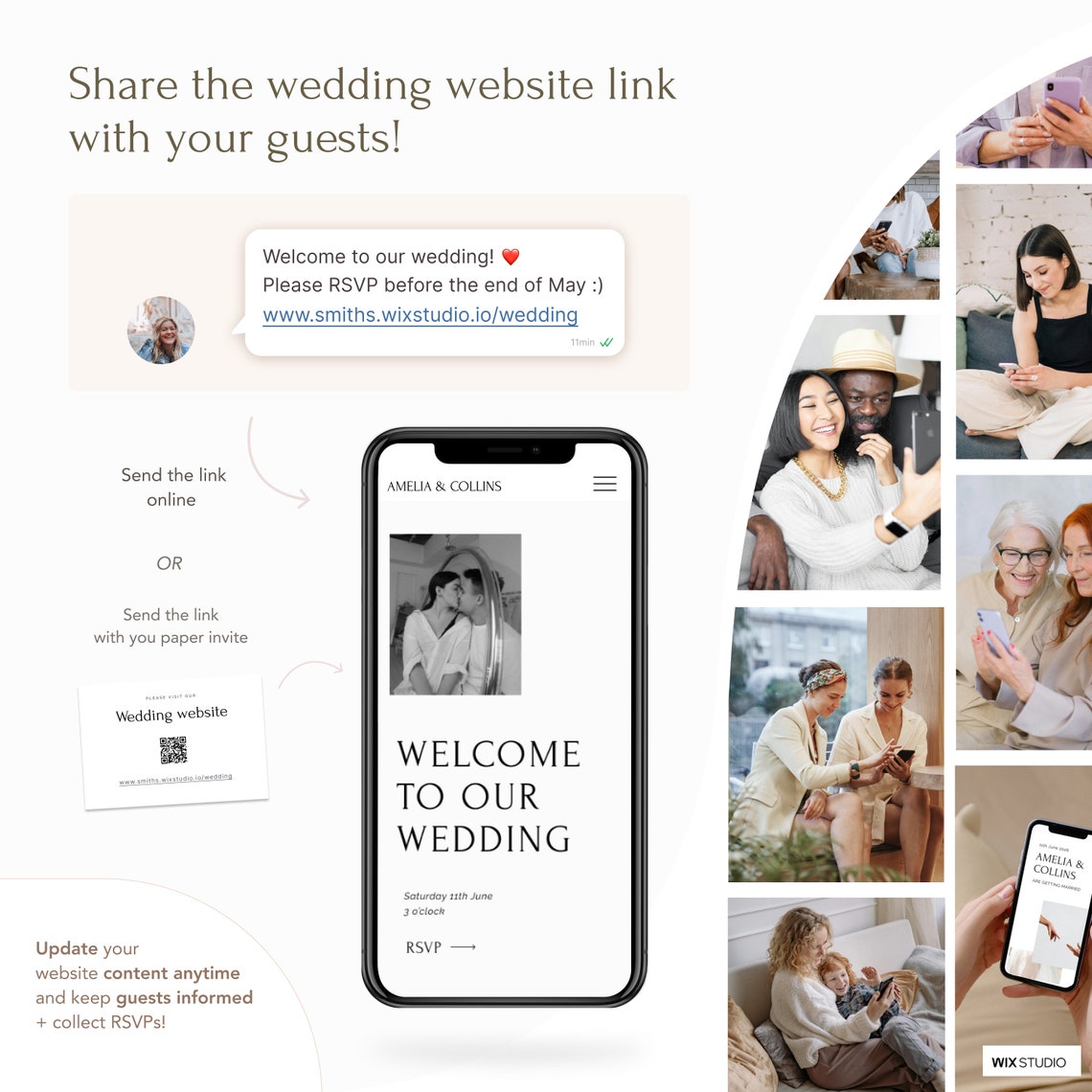 Wix Wedding Website Template, Digital Wedding Invitation, Wedding ...
