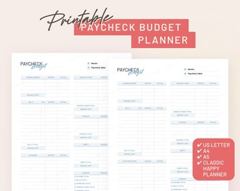 A4 US Letter, Budget Planner Printable - Etsy