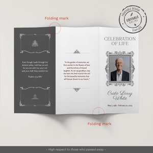 Classic Funeral Memorial Program, Simple Funeral Program Template ...