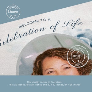 Editable Funeral Poster Template, Floral in Loving Memory Sign, Life ...