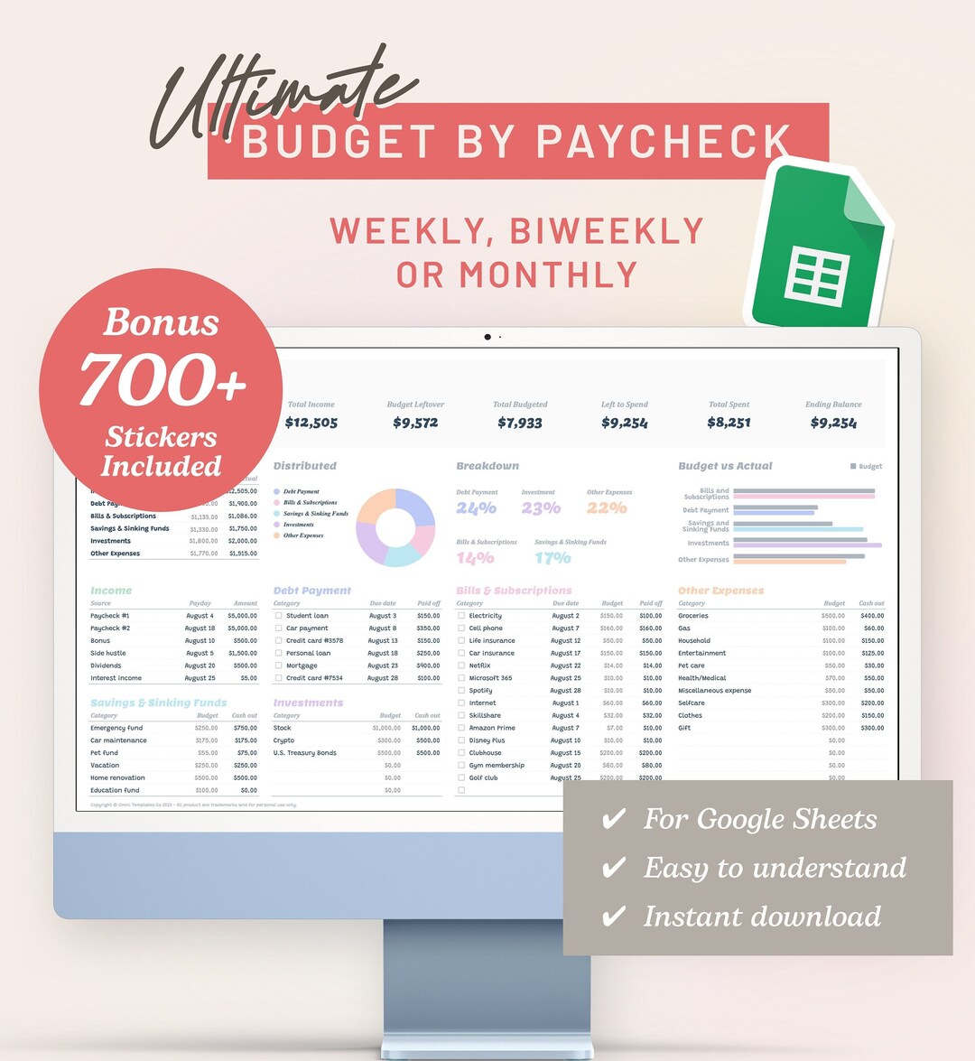 Paycheck Budget Planner Spreadsheet Bi Weekly Fortnightly Etsy paycheck-budget-planner-spreadsheet-bi-weekly-fortnightly-etsy