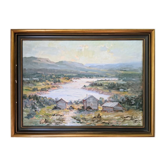 Large Landscape Painting Impressionism Lake Mountains - Etsy