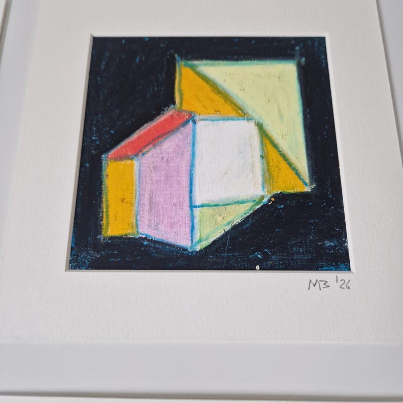Mini Abstract Artwork: 3.7 X 3.7 Inches, Matted and Framed - Etsy UK