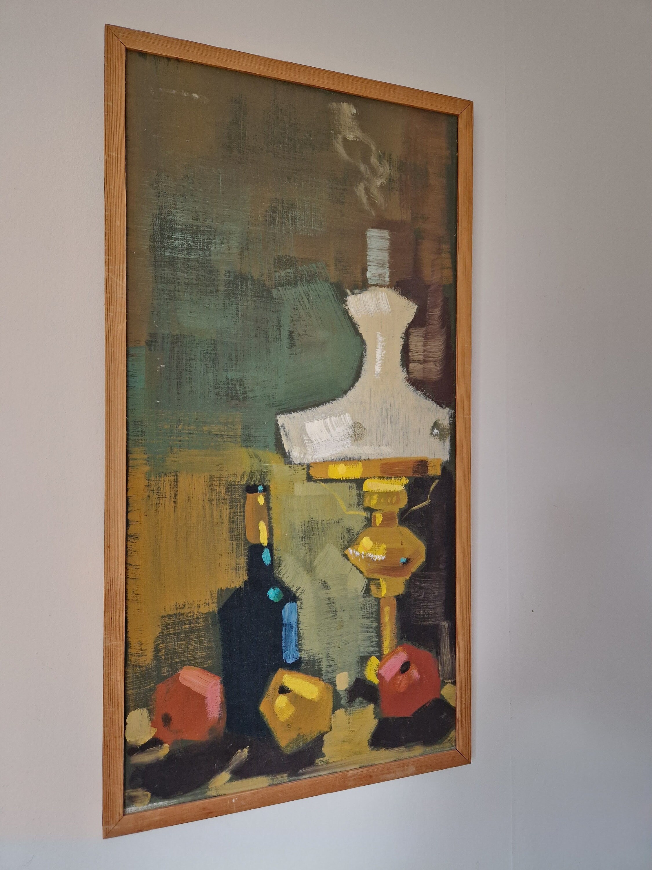 Vintage Still Life Painting Cubist Elegance in Kitchen Decor - Etsy