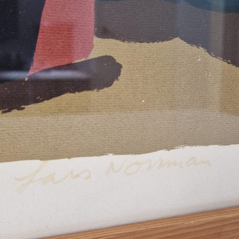 Signed Lars Norrman Serigraph: Vintage IKEA Mexican Scene Framed Print ...