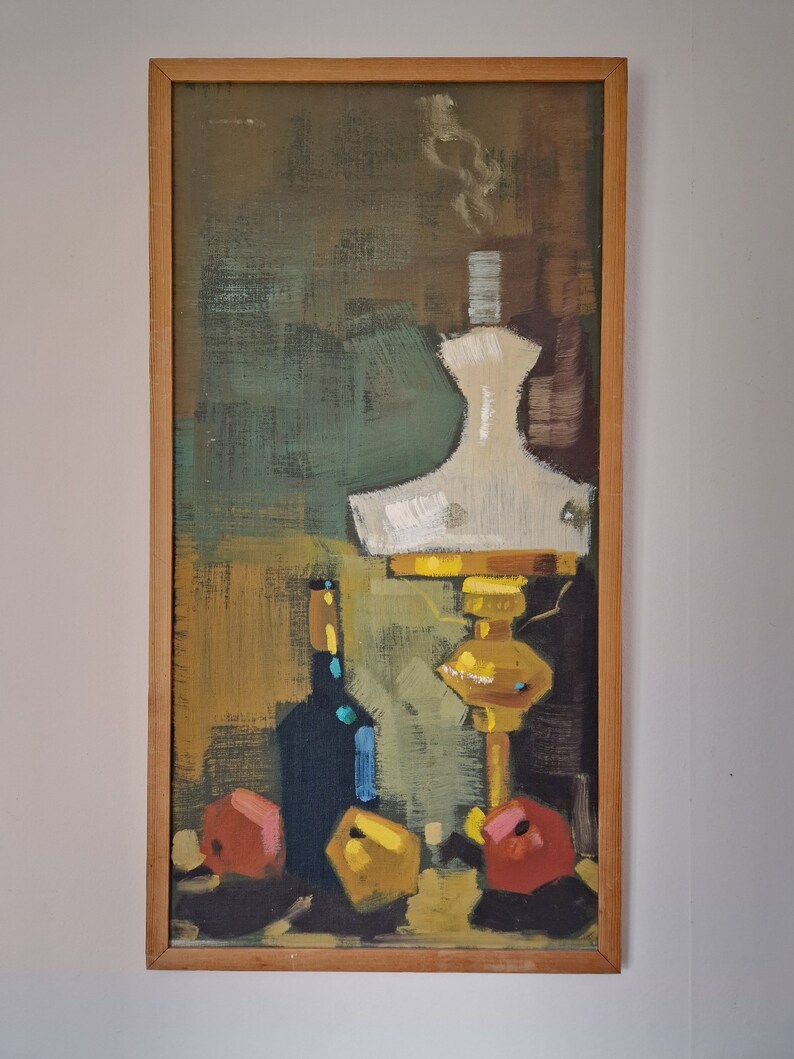 Vintage Still Life Painting Cubist Elegance in Kitchen Decor - Etsy