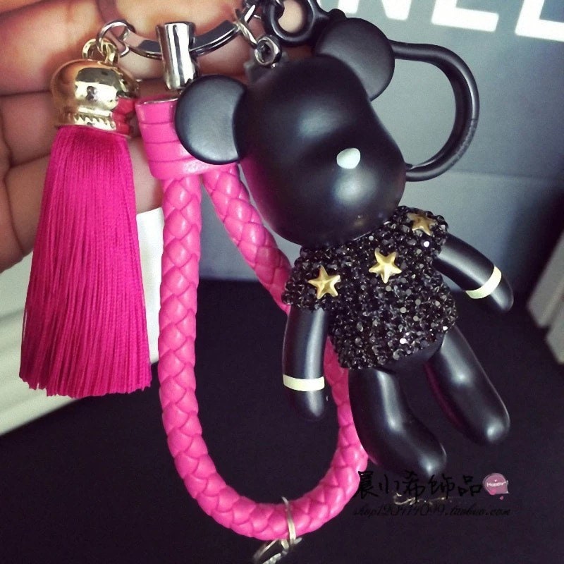 Rhinestone Bear Key/bag/case Chain - Etsy