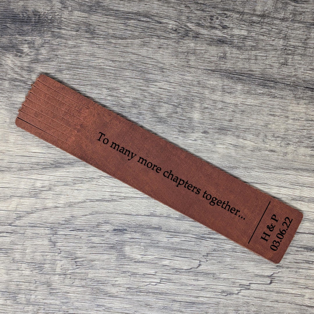 Personalised Romantic Full Leather Bookmark - Valentine's Day Present ...