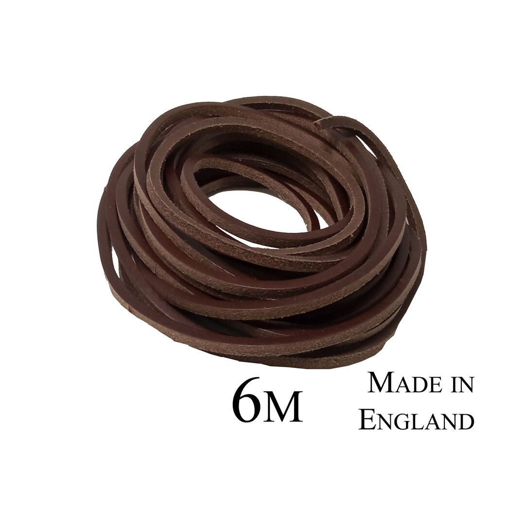 3.5mm Thick Full Grain Brown Leather Thong Cord String by Ashford Ridge ...